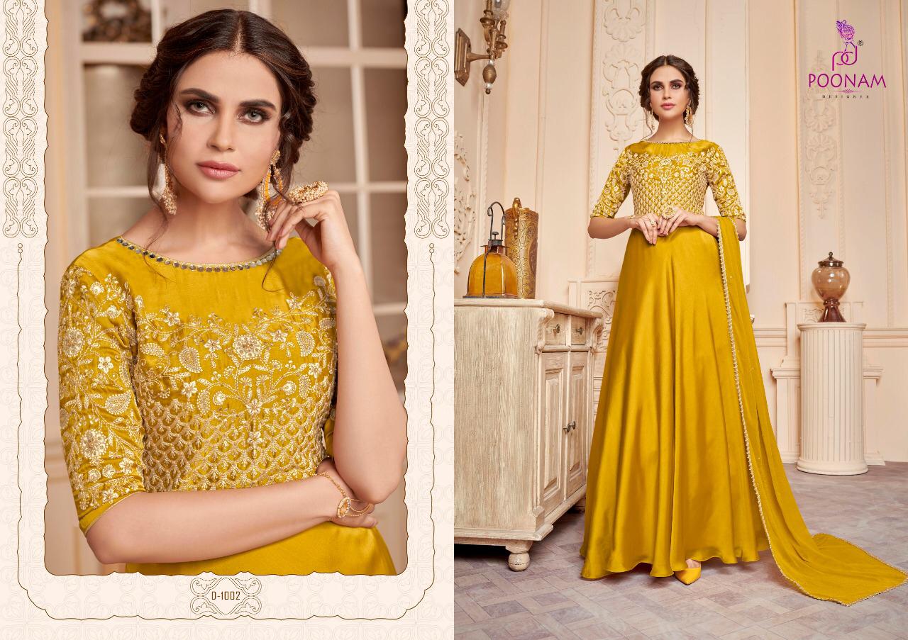 POONAM DESIGNER - GOWN : 5 pcs BEST DISCOUNT LOWEST PRICE ONLINE