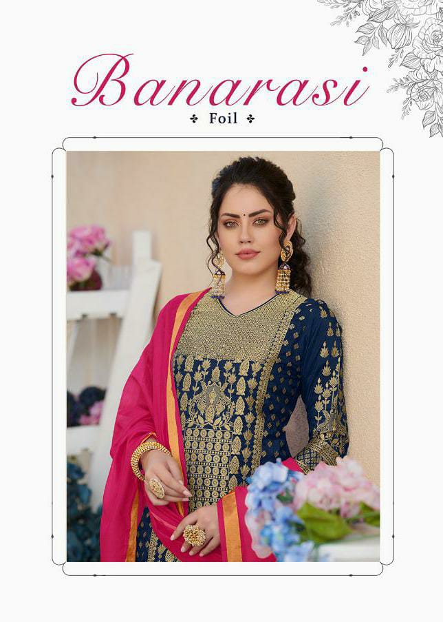 POONAM DESIGNER BANARASI FOIL BEST DISCOUNT PRICE